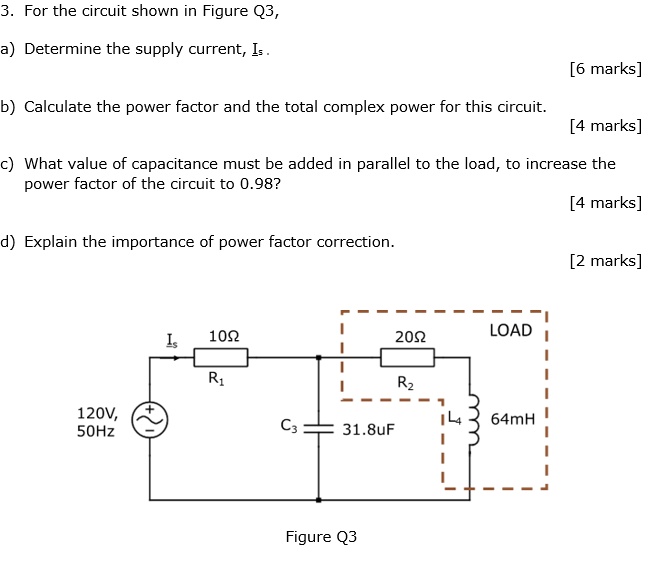 SOLVED: URGENT For the circuit shown in Figure Q3: a) Determine the supply current. [6 marks ...