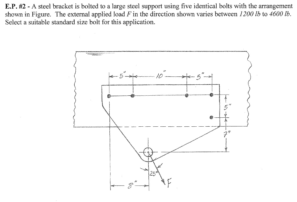 SOLVED: E.P. #2 - A steel bracket is bolted to a large steel support ...