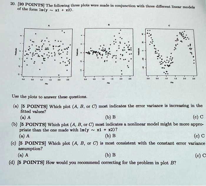 SOLVED: Texts: of the form 1my x1+x2. Use the plots to answer these questions: a) [5 POINTS ...
