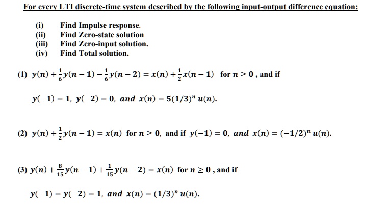 Impulse Response Of Difference Equation