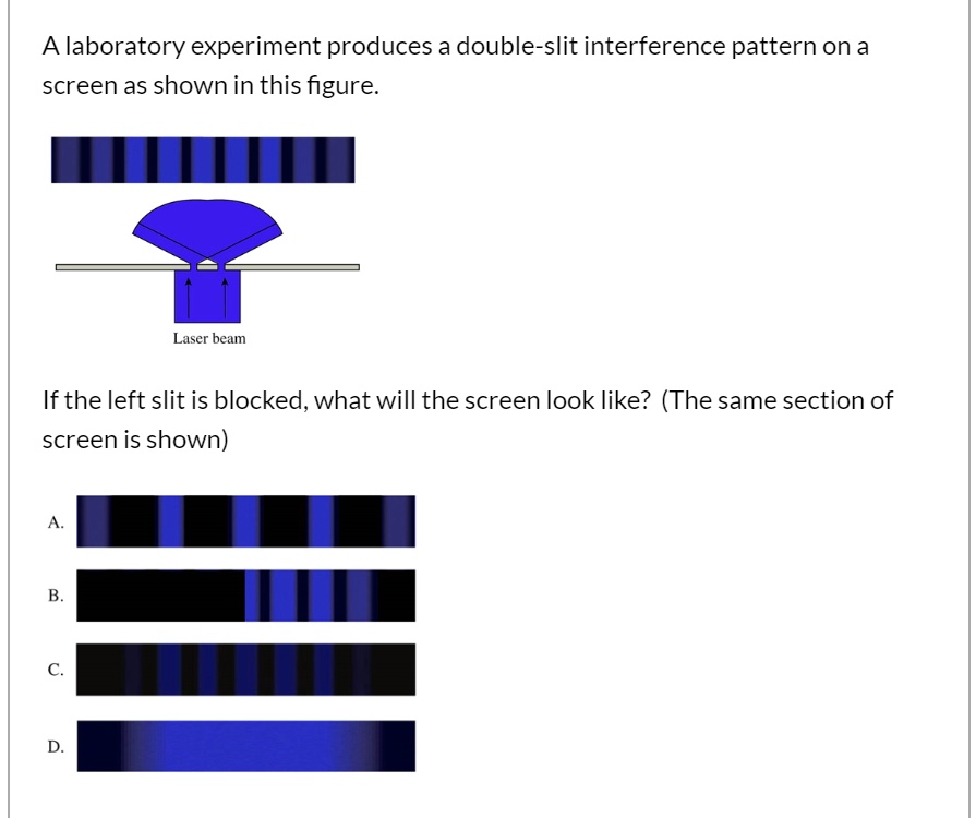 laboratory experiment produces a double slit interference pattern on a ...