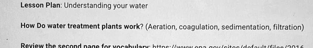 lesson plan understanding your water how do water treatment plants work ...