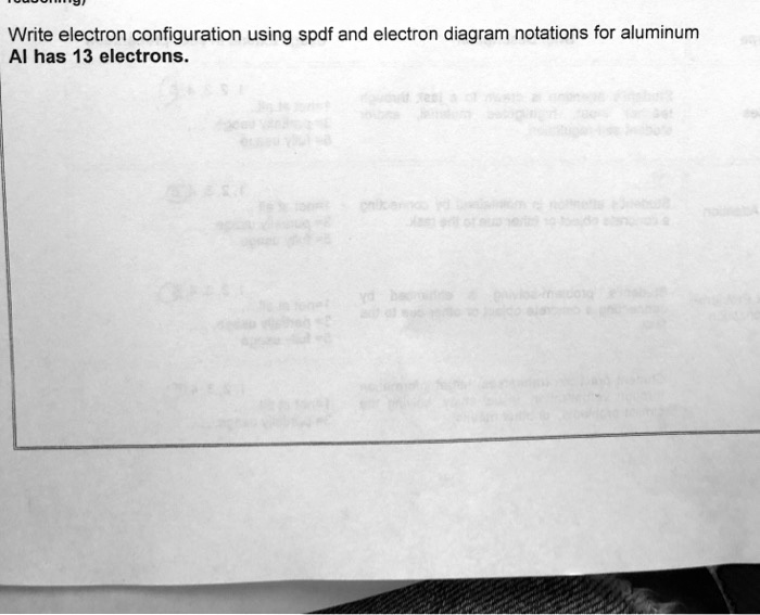 SOLVED: Write electron configuration using spdf and electron diagram ... SOLVED: Write electron configuration using spdf and electron diagram ...