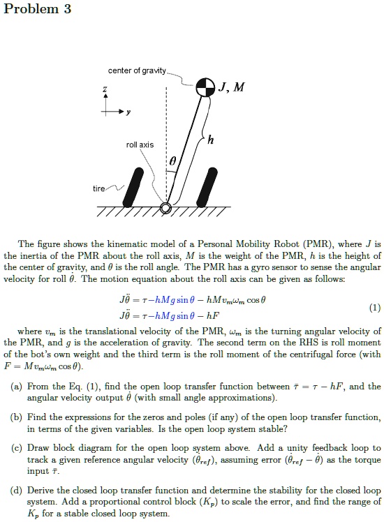 SOLVED: Problem 3 Center of Gravity Z Roll Axis Tire The figure shows ...