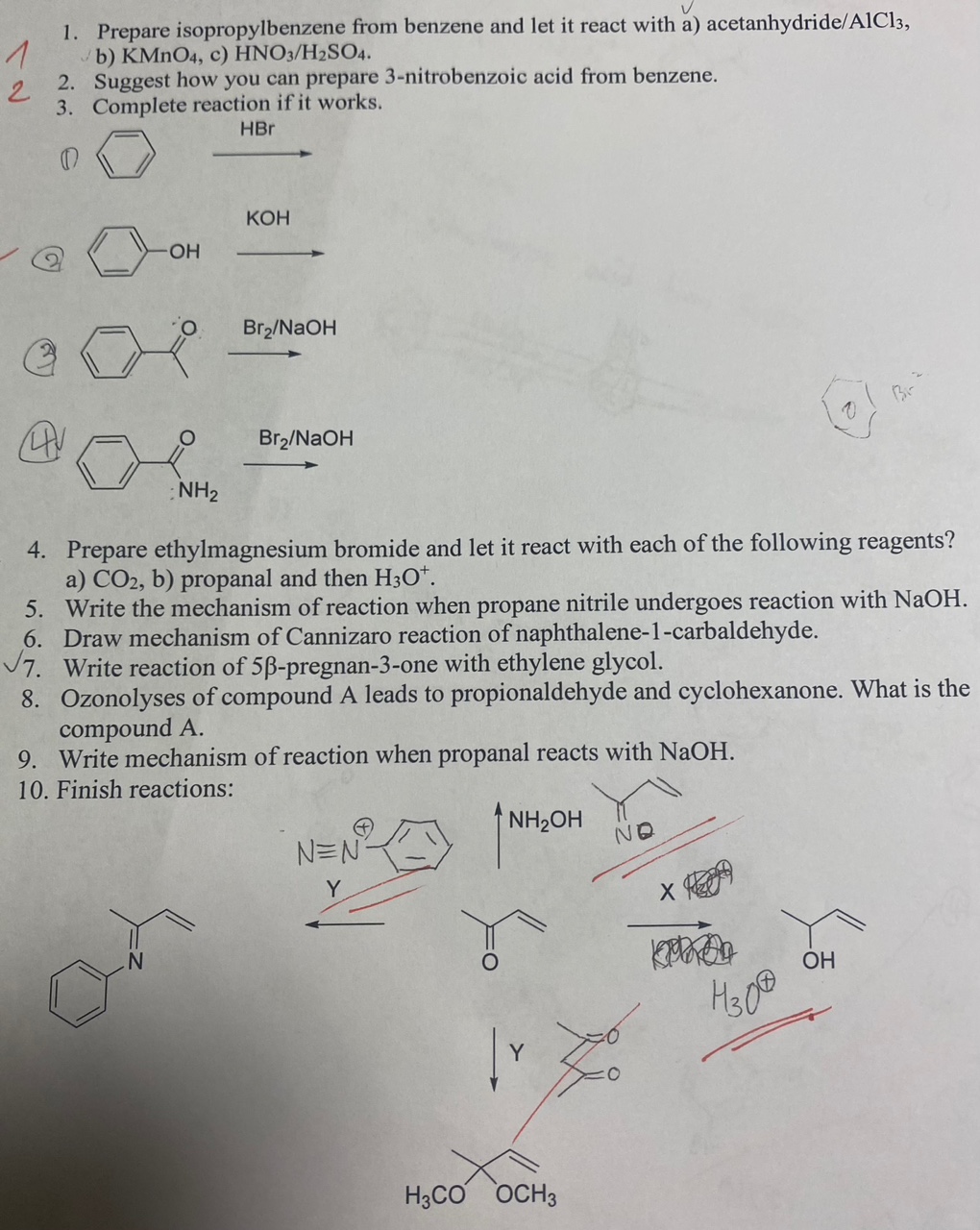 1. Prepare isopropylbenzene from benzene and let it react with a ...