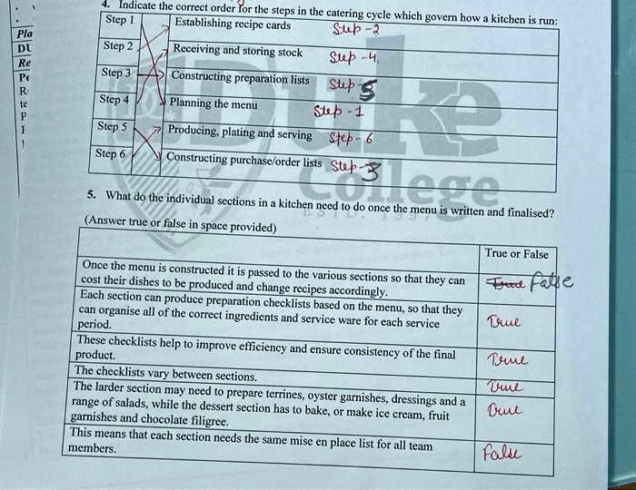 SOLVED: Step 1: Indicate the correct order for the steps in the ...