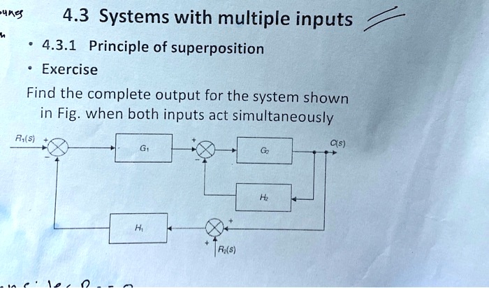 Solved 43 Systems With Multiple Inputs 431 Principle Of Superposition Exercise Find The 