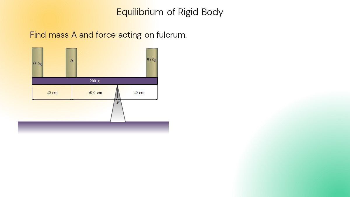 [GET ANSWER] Equilibrium of Rigid Body Find mass A and force acting on ...