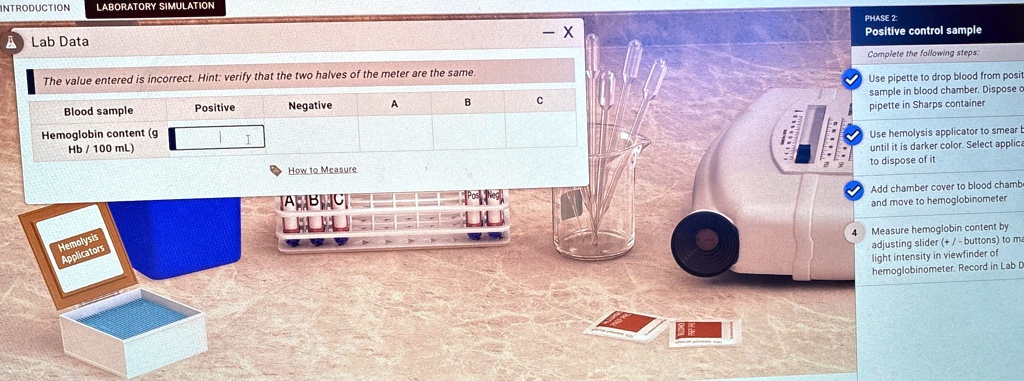 Introduction Laboratory Simulation Lab Data The Value Entered Is Incorrect Hint Verify That The