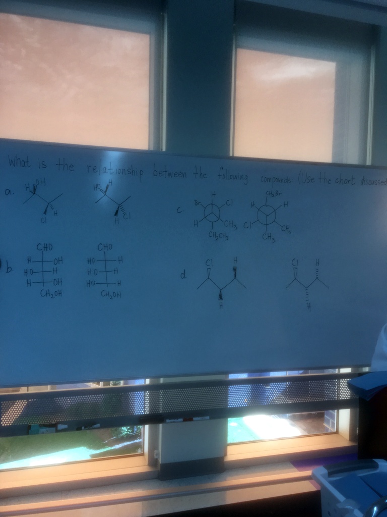 What is the relationship between the following compounds. (Use the ...