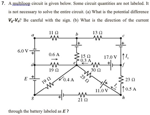 SOLVED: A multiloop circuit is given below. Some circuit quantities are not labeled, but it is ...