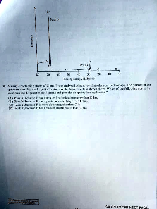 SOLVED: ' A sample containing atoms of C and F was analyzed using x-ray photoelectron ...