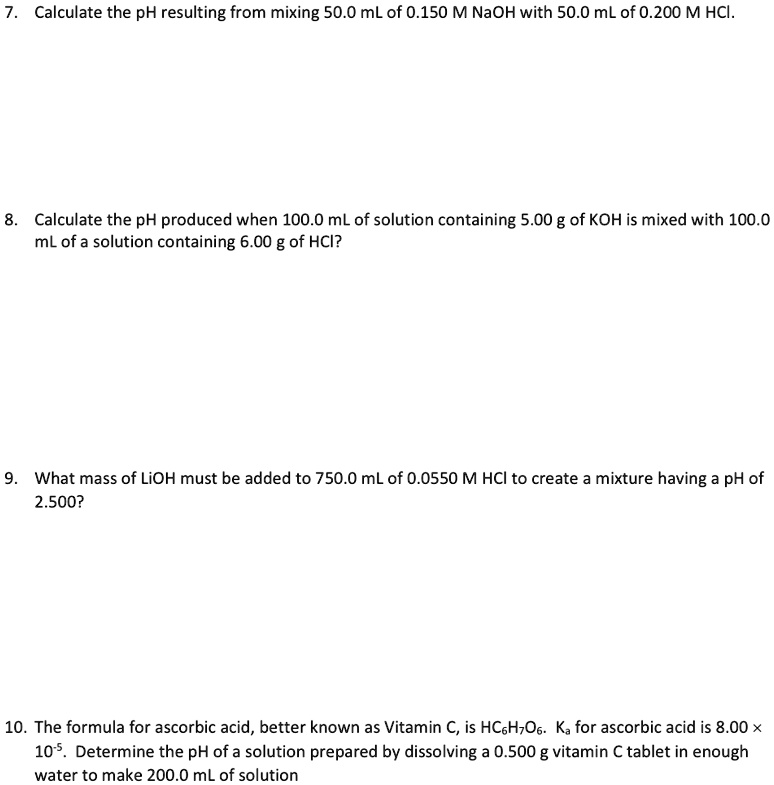VIDEO solution: Calculate the pH resulting from mixing 50.0mL of 0.150MNaOH with 50.0mL of 0 ...