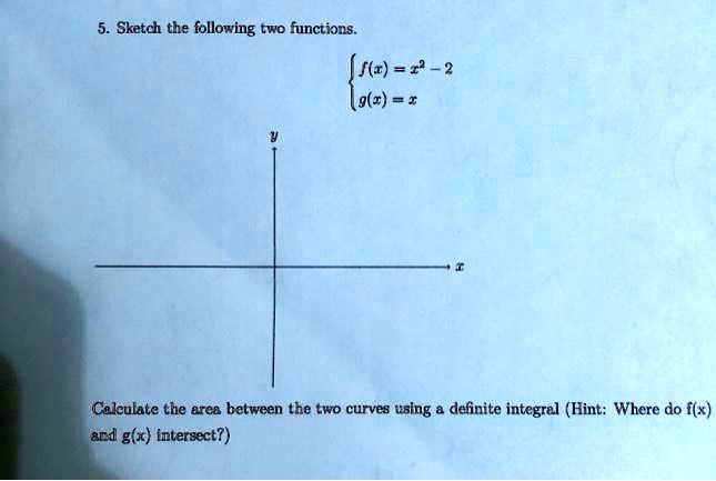 5 sketch the following two functions sz 2 gkz 5i cakculate the arca between the tio curves using ...