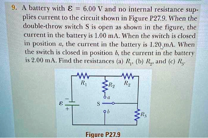 9 a battery with 600 v and no internal resistance sup plies current to ...