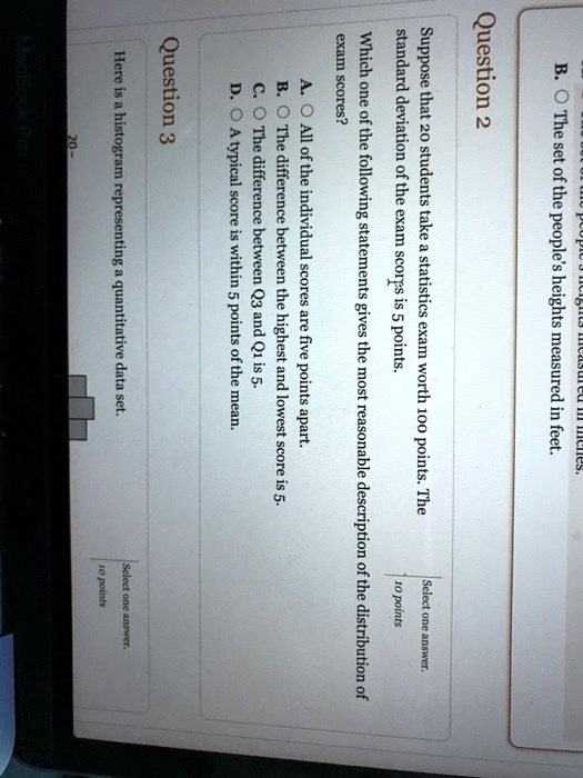 3 here is question exam scores suppose question 20 that 0 a histogram ...