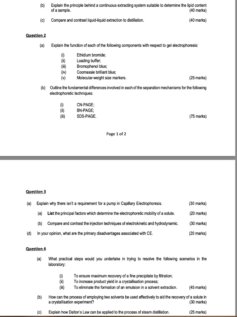 SOLVED: answer the questions: (b) Explain the principle behind a continuous extracting system ...