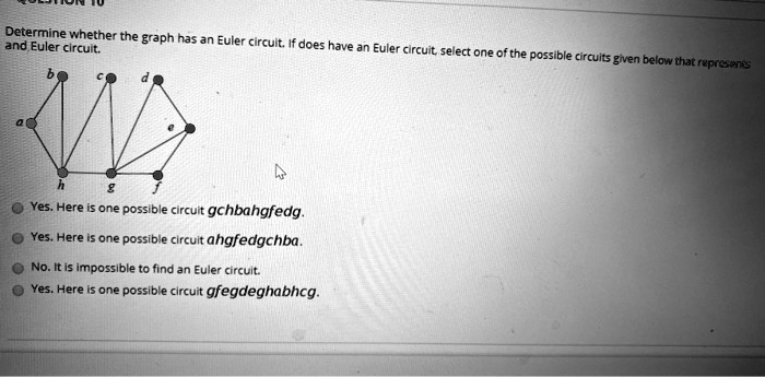 SOLVED: DrdeEuereirhether the graph has an Euler circuit: and Euler circuit: ifdoes have an ...