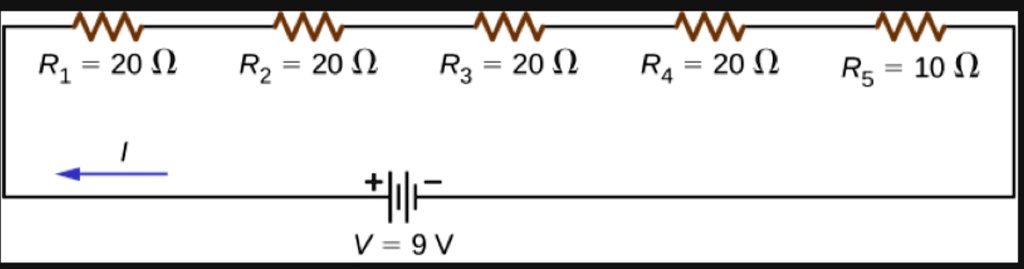SOLVED: In the circuit shown, A) calculate the equivalent resistance; B) calculate the current ...