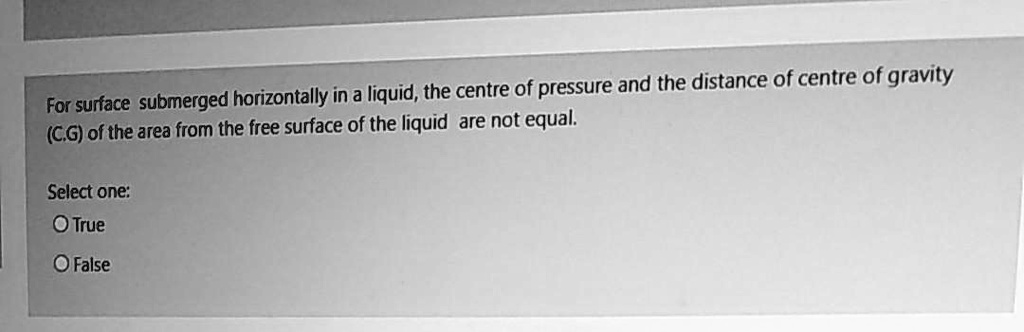 For surface submerged horizontally in a liquid, the centre of pressure ...