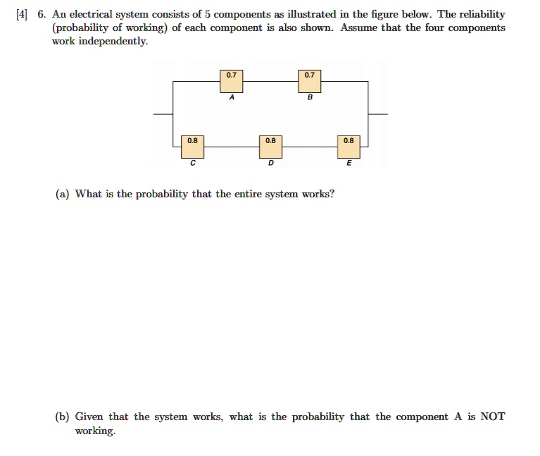 4 an electrical system consists of 5 components as illustrated in the ...