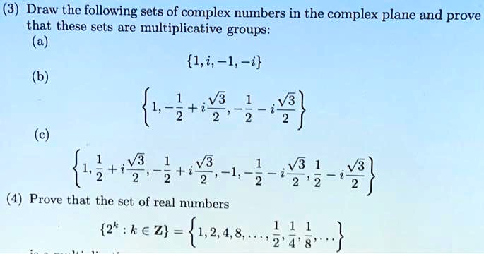 SOLVED:Draw the following sets of complex numbers in the complex plane ...