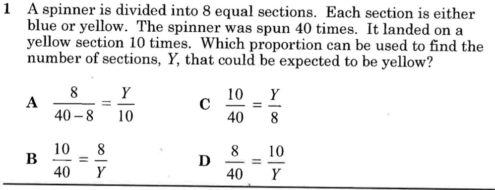 SOLVED: 'Please give me the right answer 1 A spinner is divided into 8 equal sections. Each ...