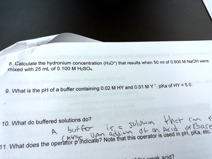 SOLVED: Calculate the hydronium concentration (H3O*) that results when ...