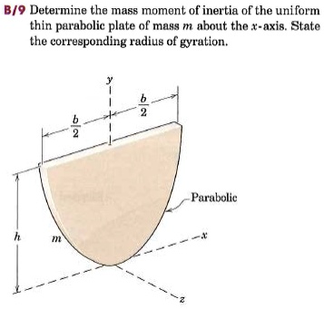 B/9 Determine the mass moment of inertia of the uniform thin parabolic ...