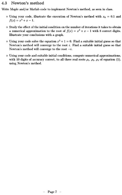 Solved Need Help Writing Maple Code 43 Newtons Method Write Maple Andor Matlab Code To 7969