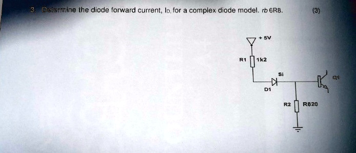 Determine the diode forward current, I0, for a complex diode model, rb ...
