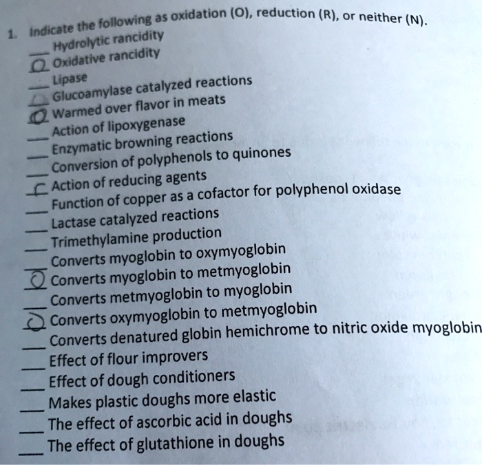 1. Indicate the following as oxidation (O), reduction (R),...