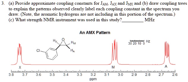 SOLVED: (a) Provide approximate coupling constants for JAM, JAX, and ...