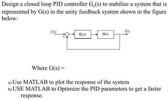 SOLVED: Design a closed loop PID controller G(s) to stabilize a system ... SOLVED: Design a closed loop PID controller G(s) to stabilize a system ...