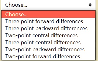 choose choose three point forward differences three point backward ...