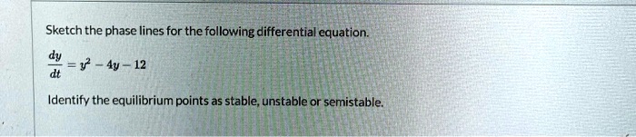 SOLVED: Sketch the phase lincs for the following differential cquation ... SOLVED: Sketch the phase lincs for the following differential cquation ...