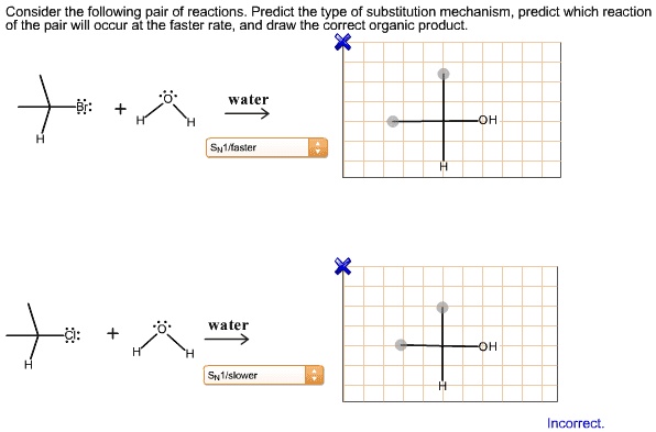SOLVED: 'Consider the following pair of reactions. Predict the type of substitution mechanism ...