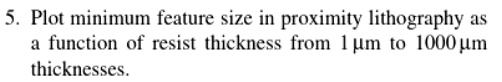 SOLVED: Plot the minimum feature size in proximity lithography as a ...