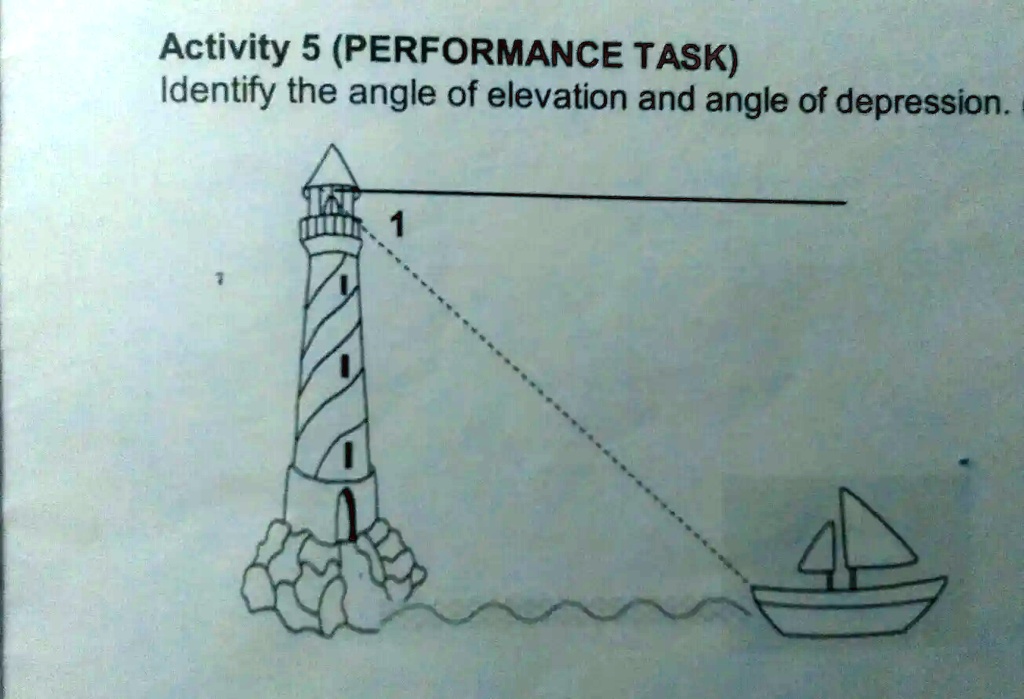 Activity 5 (PERFORMANCE TASK) Identify the angle of elevation and angle ...