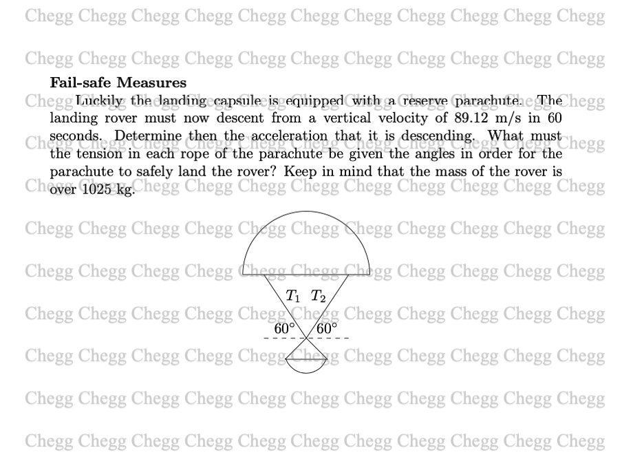 SOLVED: Chegg Fail-safe Measures Luckily, the landing capsule is equipped with a reserve ...