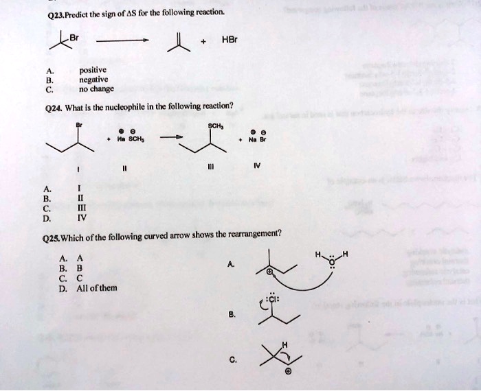 SOLVED: Q23 Fredict the sign of AS for the following reaction HBr ...