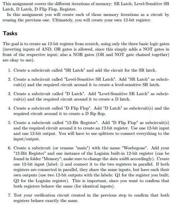 SOLVED: This assignment covers the different iterations of memory: SR ...