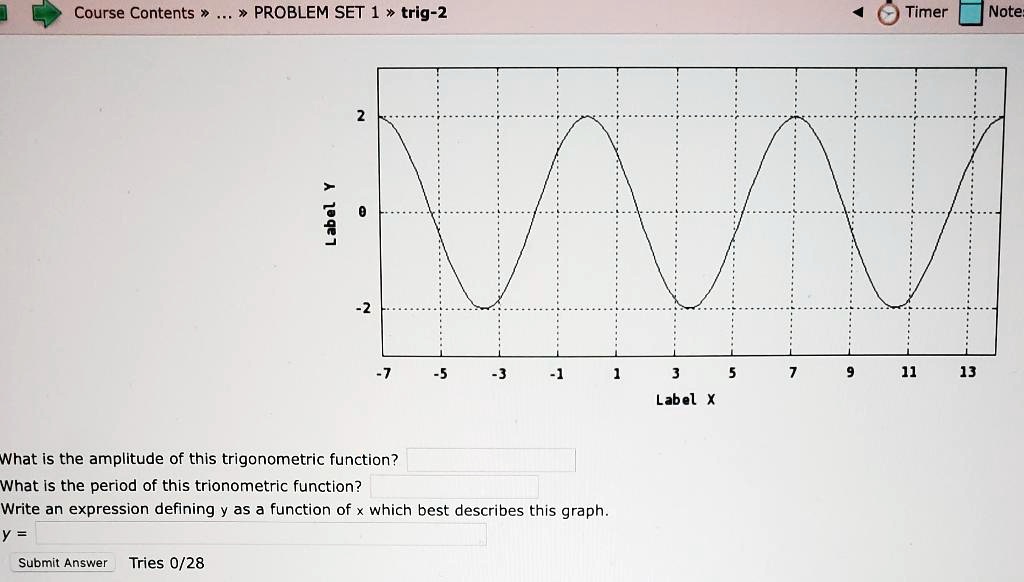 SOLVED: Course Contents PROBLEM SET 1 trig-2 Timer Note 1 Label What is ...