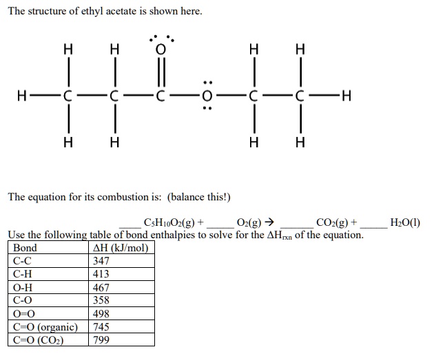 SOLVED: The structure of ethyl acetale is shown here_ The equation for ...
