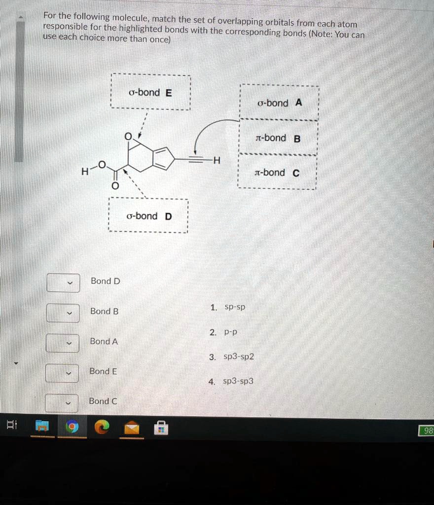 fesporesfollowing molecule match the set of overlapping orbitals from ...