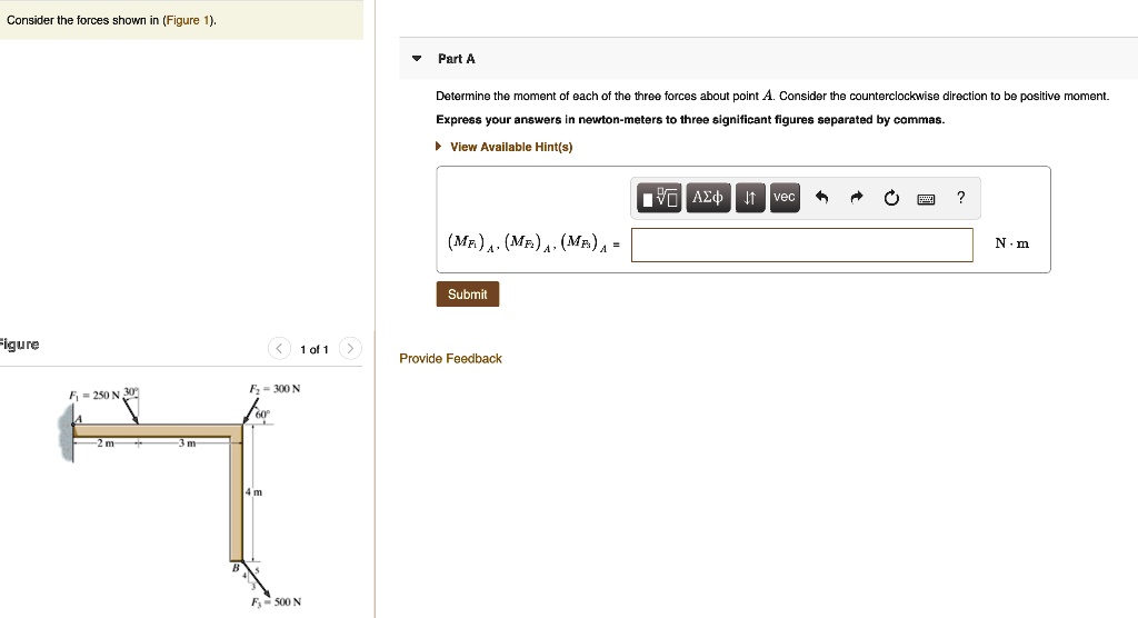 SOLVED: Consider the forces shown in Figure 1. Part A Determine the ...