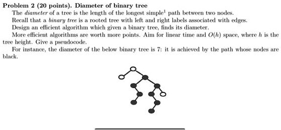 Solved Problem 2 20 Points Diameter Of A Binary Tree The Diameter Of A Tree Is The Length Of