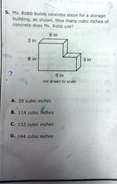 SOLVED: Ms. Robb builds concrete steps for a storage building, as shown ...
