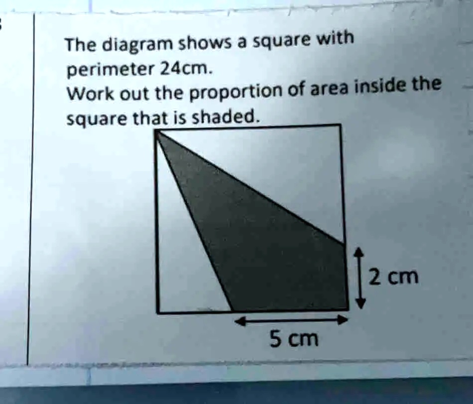 SOLVED: The diagram shows a square with perimeter 24cm. Work out the ...