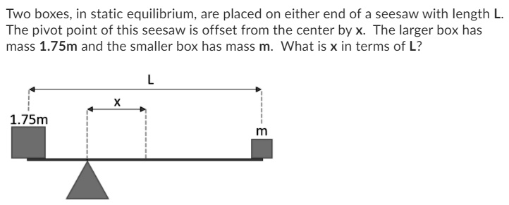 SOLVED: Two boxes, in static equilibrium; are placed on either end of a ...